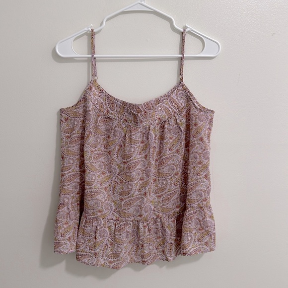 J. Crew | Tops | J Crew Pink Multicolor Paisley Printed Cotton Blend ...